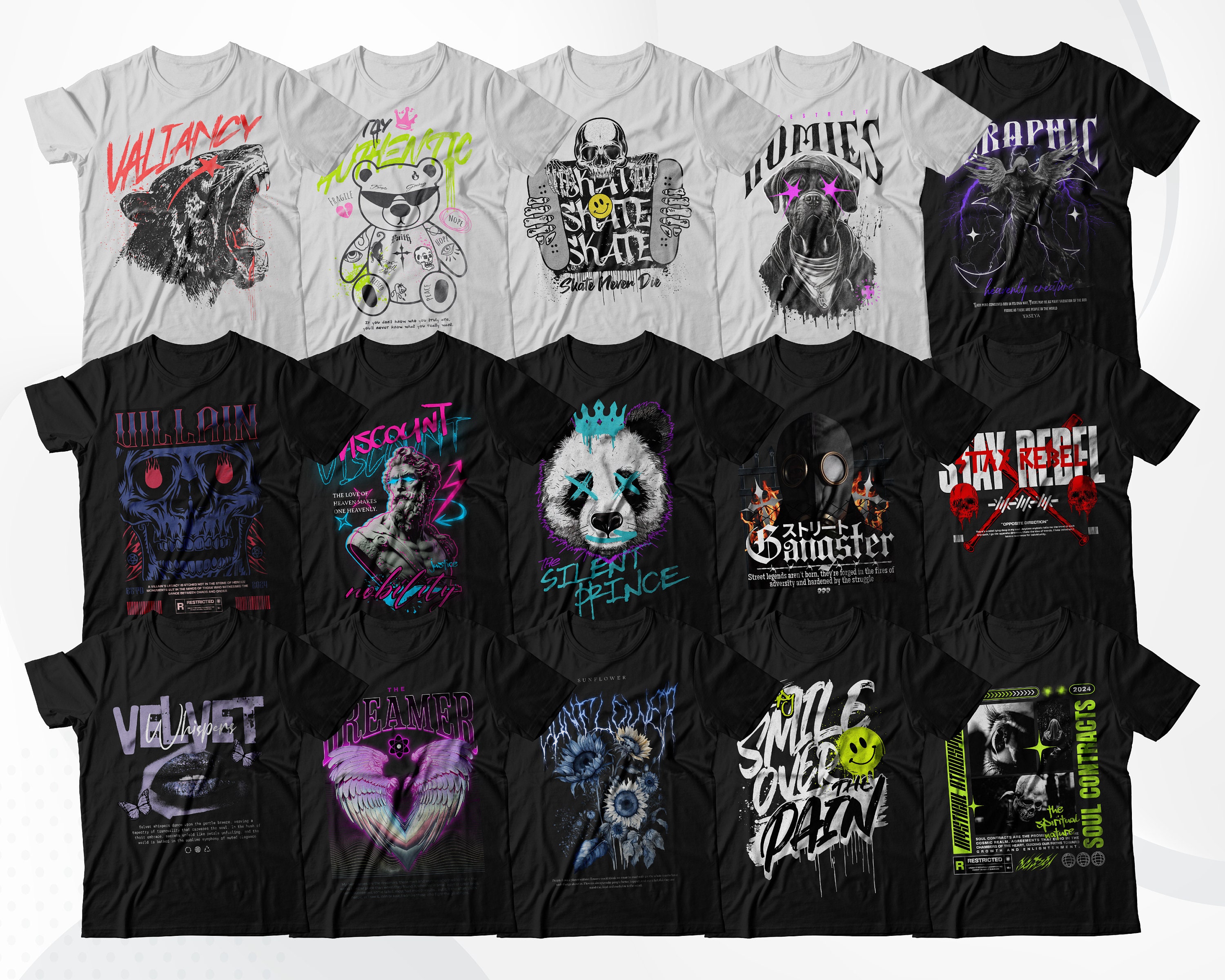 70 Urban Streetwear Designs | T-shirt Designs Bundle | Streetwear ...