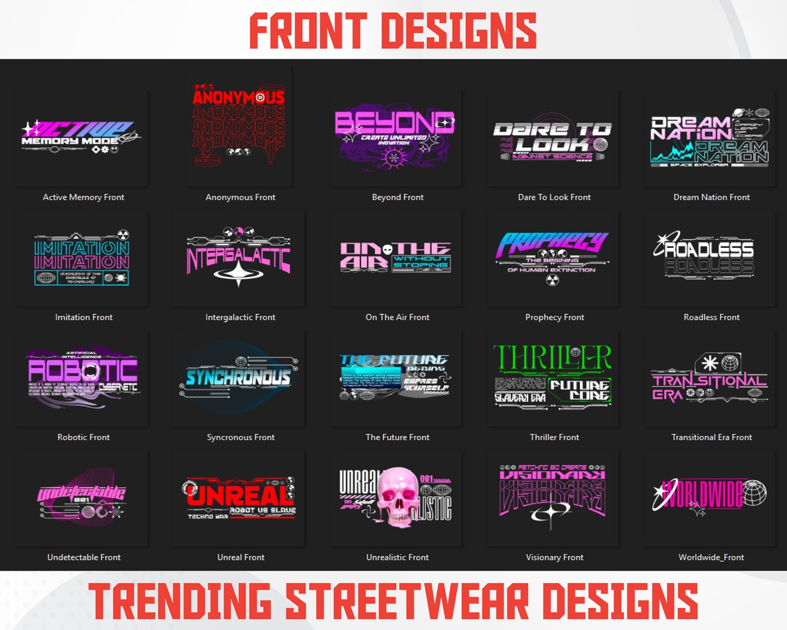 20 Trending Streetwear Designs Bundle | Streetwear Graphic | Urban ...