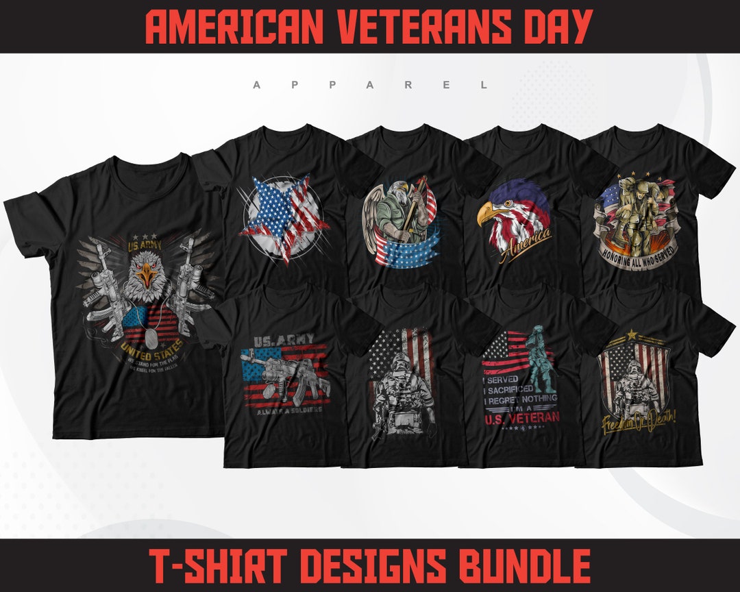 American Veterans T-shirt Designs Bundle | USA Military SVG PNG ...