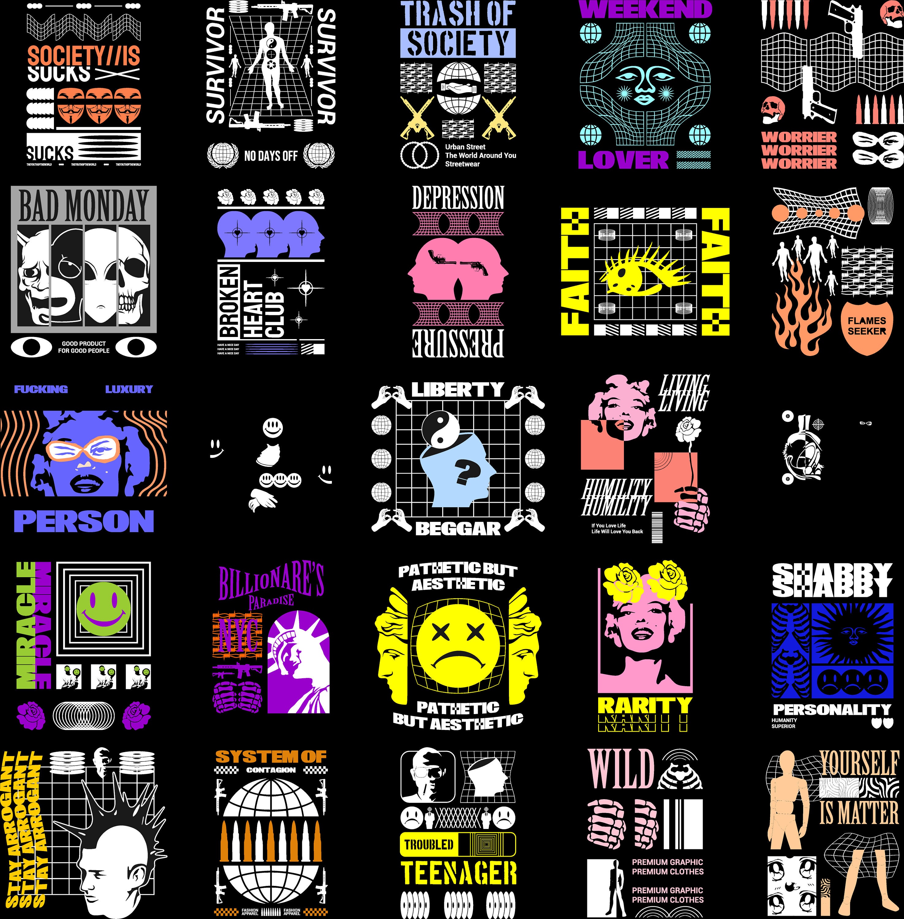 T-shirt Bundle Dtf T-shirt Designs Urban Streetwear Png Urban Street Style T-shirt Design Bundle ...