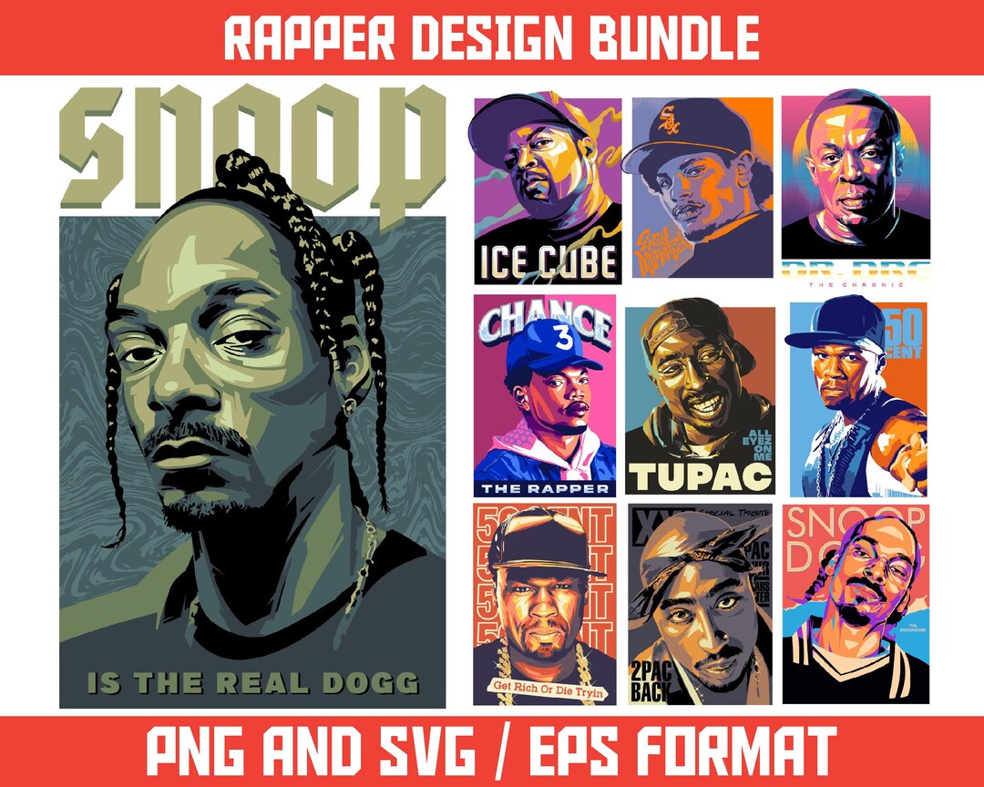 Rap Hip-hop T-shirt Designs | 20 PNG SVG EPS Files (digital Files ...