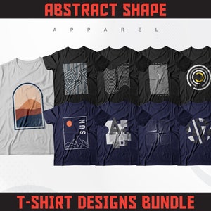 Abstract Shape T-shirt Design Bundle Streetwear Design DTF Transfer ...