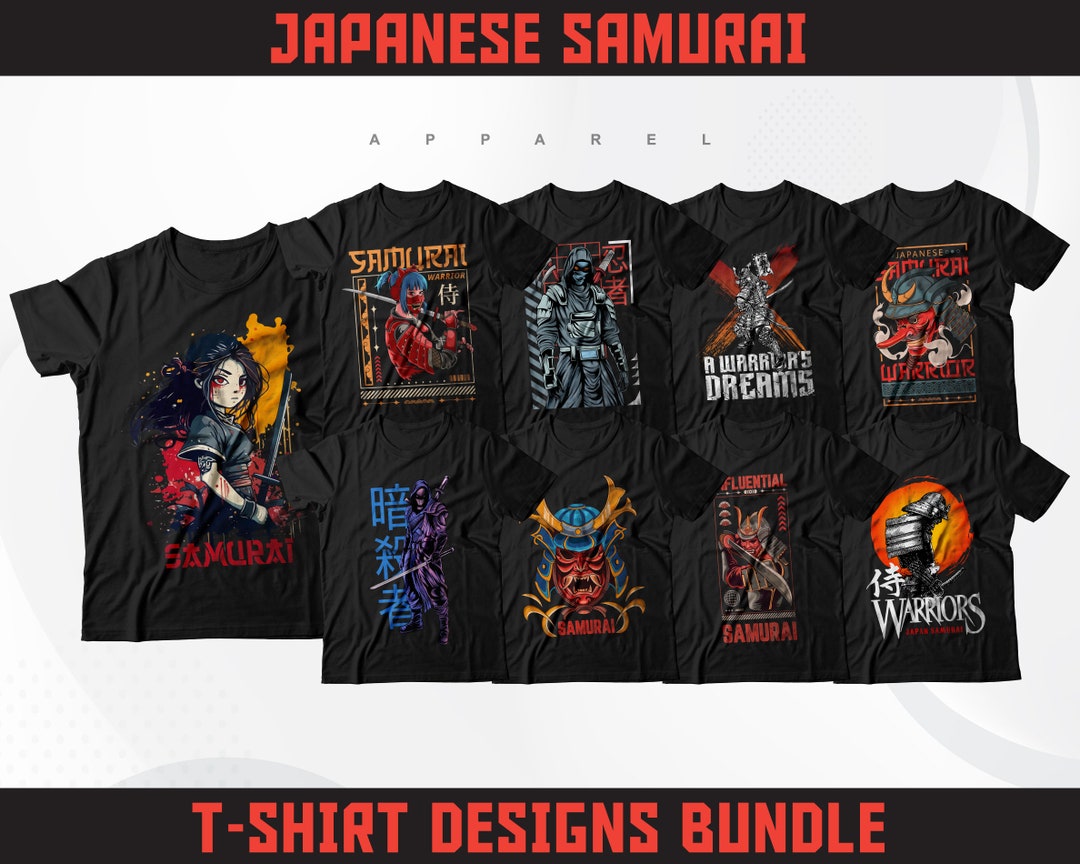 72 Japanese Samurai T-shirt Designs Bundle | Japanese Streetwear ...