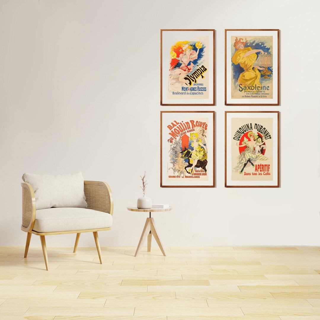 Jules Charet Vintage Poster Set: Retro Gallery Wall Art (digital ...