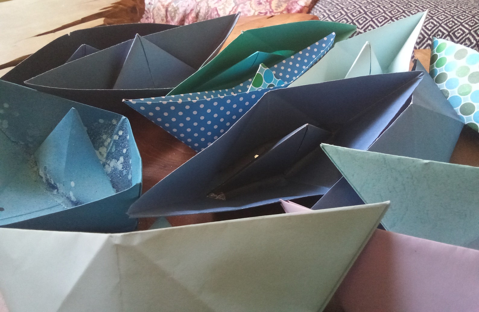 Paper Boat Decor Finished Origami Handmade Boats Baby Shower Decor ...