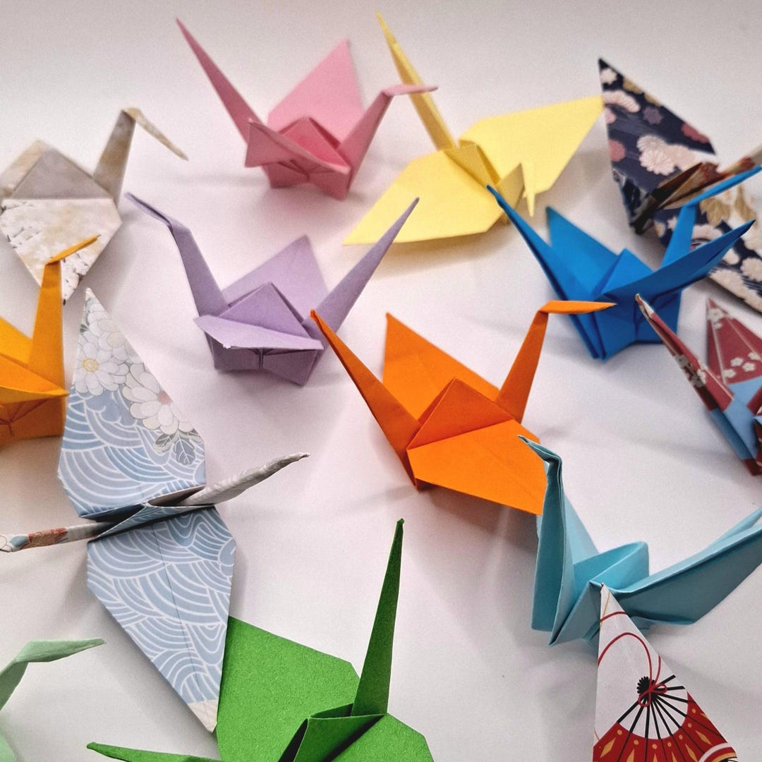 Origami Paper Crane Birds, Readymade Origami, Finished Crane Origami ...