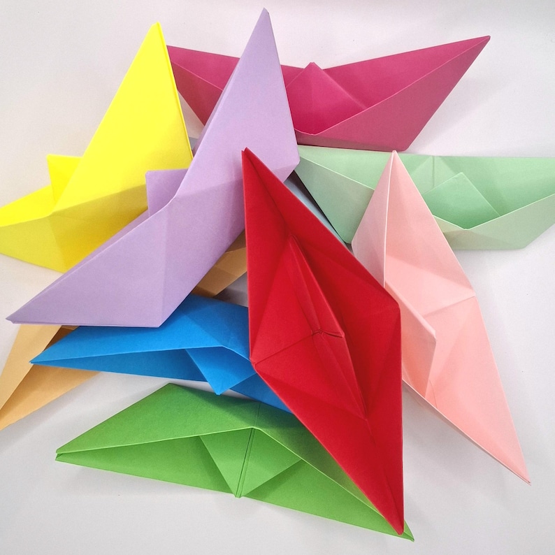 Handmade Large Origami Boats, Paper Boat Decor | Premium Origami Paper ...