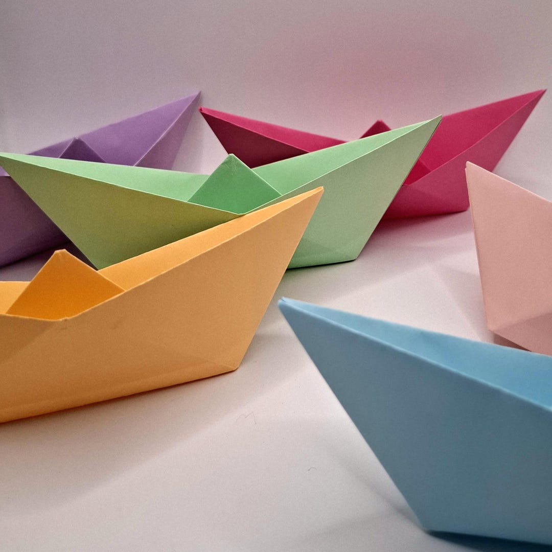 Handmade Large Origami Boats, Paper Boat Decor | Premium Origami Paper ...