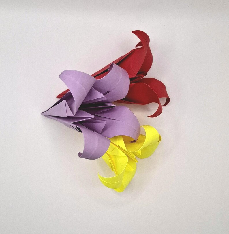 Origami Lily Paper Flowers – Handmade Paper Lilies for Wedding ...