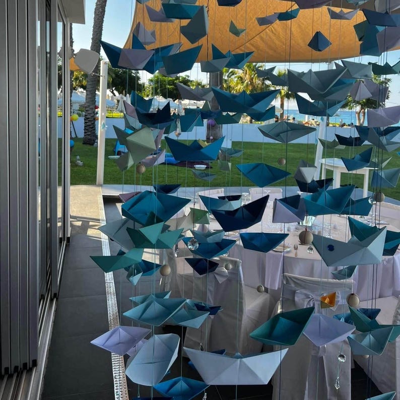 Handmade Large Origami Boats, Paper Boat Decor | Premium Origami Paper ...