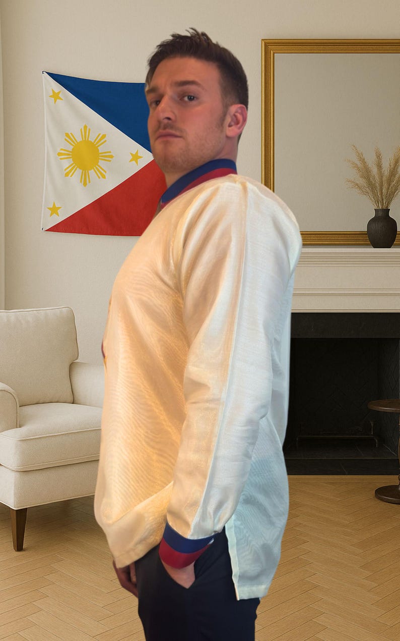 Sinag Philippine Flag Organza Barong Tagalog - ORDER US SIZE - Etsy