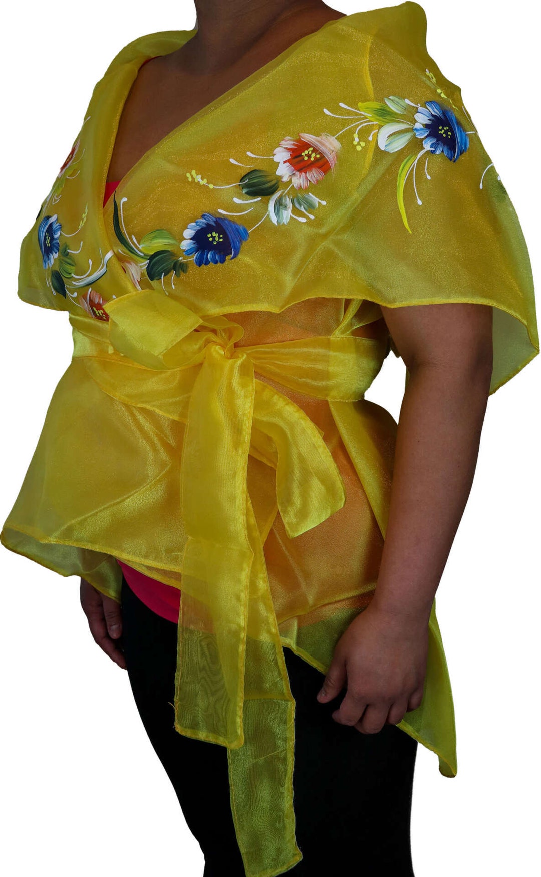 Panuelo Filipiniana Hand Painted Flower Shawl for Women - Etsy