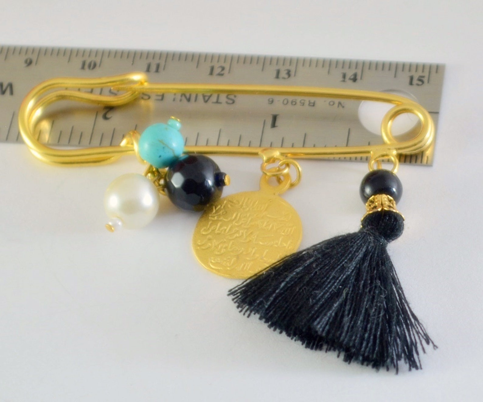 Muslim Baby Boy Pin, Arabic Infant Pin, Calligraphy Dress Needle ...