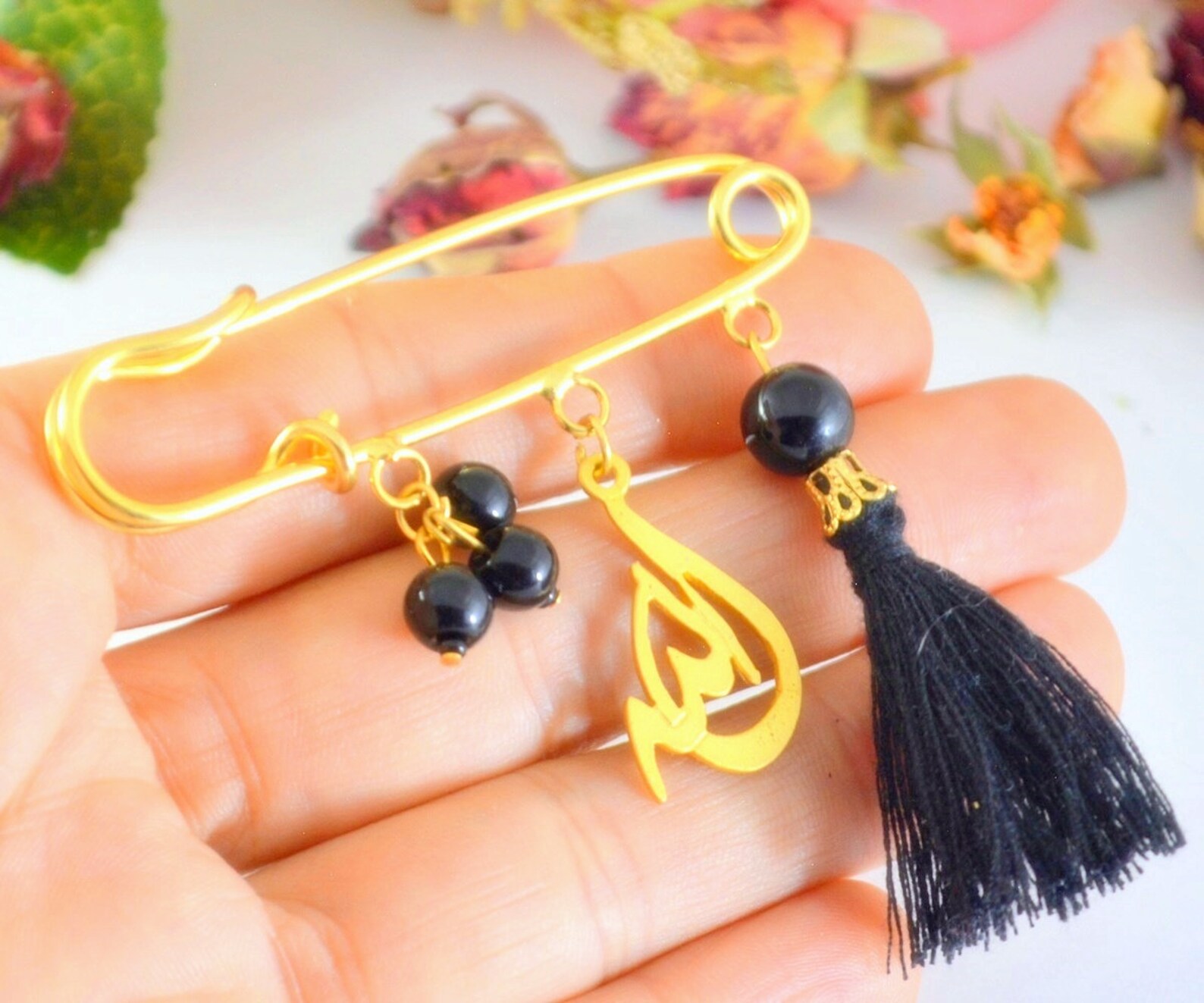 Muslim Baby Boy Pin, Arabic Infant Pin, Calligraphy Dress Needle ...