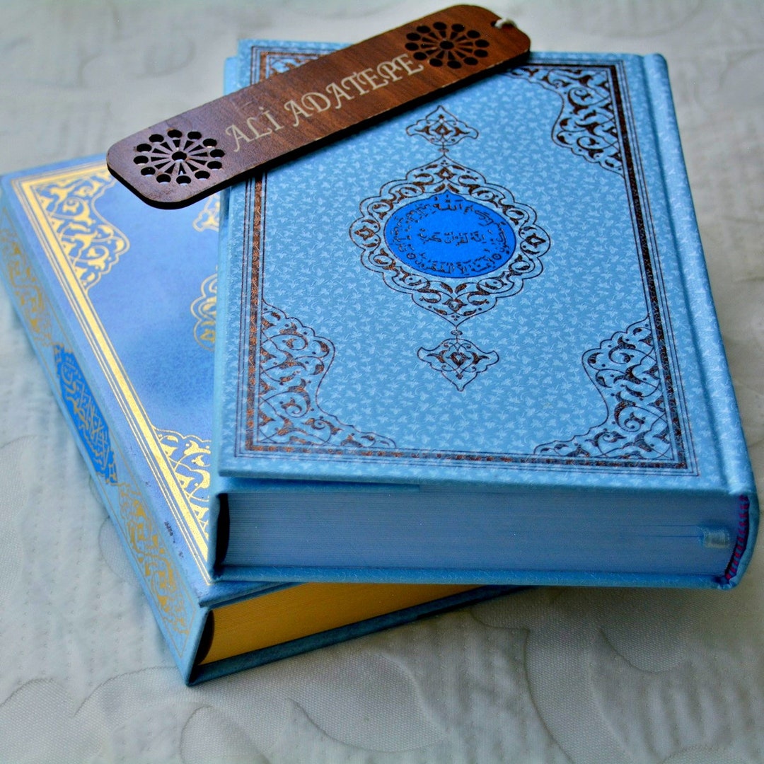 CUSTOM BLUE QURAN, Muslim Mubarak Qr Code Kuran, Madina Script Small ...