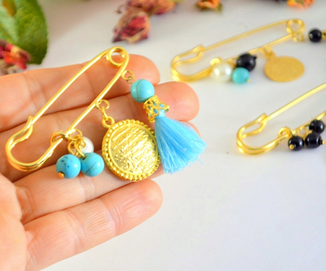 Muslim Baby Boy Pin, Arabic Infant Pin, Calligraphy Dress Needle ...