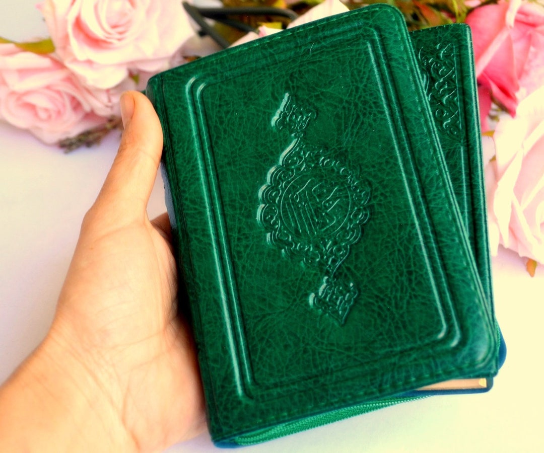 Green Quran Protection Case, Birthday Gift to Muslim Mother, Small ...