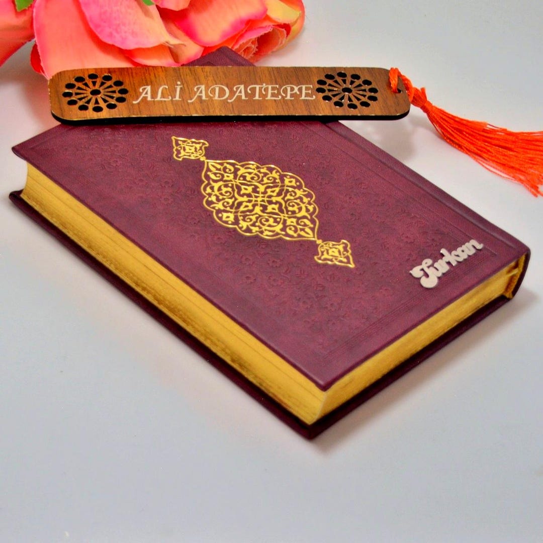 Maroon Silver Custom Quran Book, Anniversary Gift to Moslem Wife ...