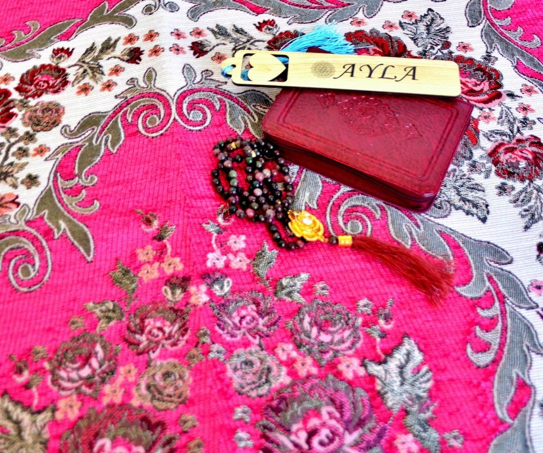 Muslim Lady Hot Pink Luxury Pray Set, Gift for Muslim Bride, Salah ...