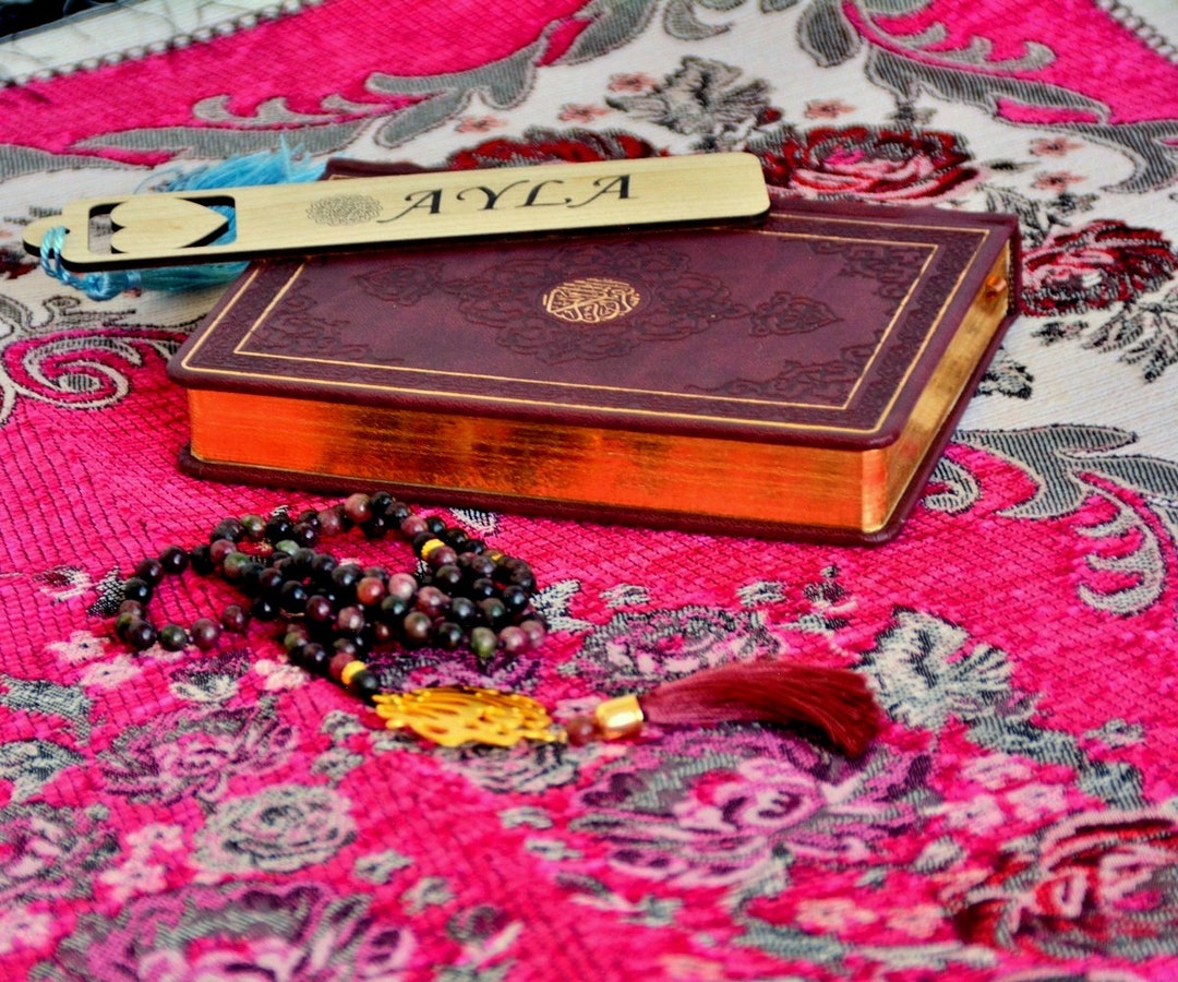 Muslim Lady Hot Pink Luxury Janamaz Set, Best Muslim Prayer Gift Idea ...