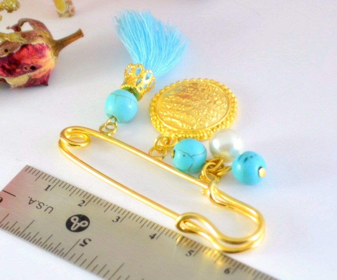 Muslim Baby Boy Pin, Arabic Infant Pin, Calligraphy Dress Needle ...