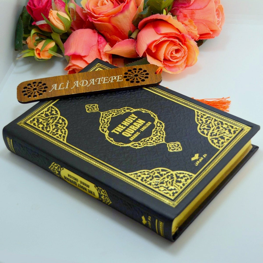 Black ENGLISH Arabic Double Language QURAN Islam Book, Religious ...