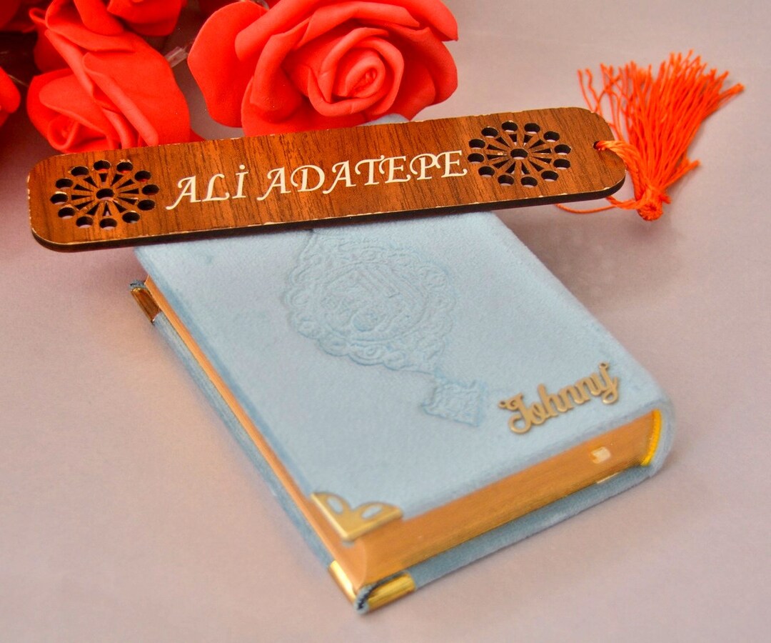 Blue Custom Quran Book/ Baby Boy Shower Gift to Muslim Dad/ Silver ...