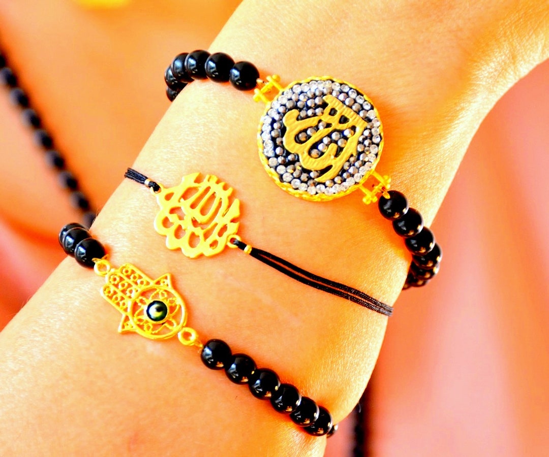 Black Onyx MAASHALLAH GEMSTONE Islamic Handmade Jewelry, Eid Gift to ...