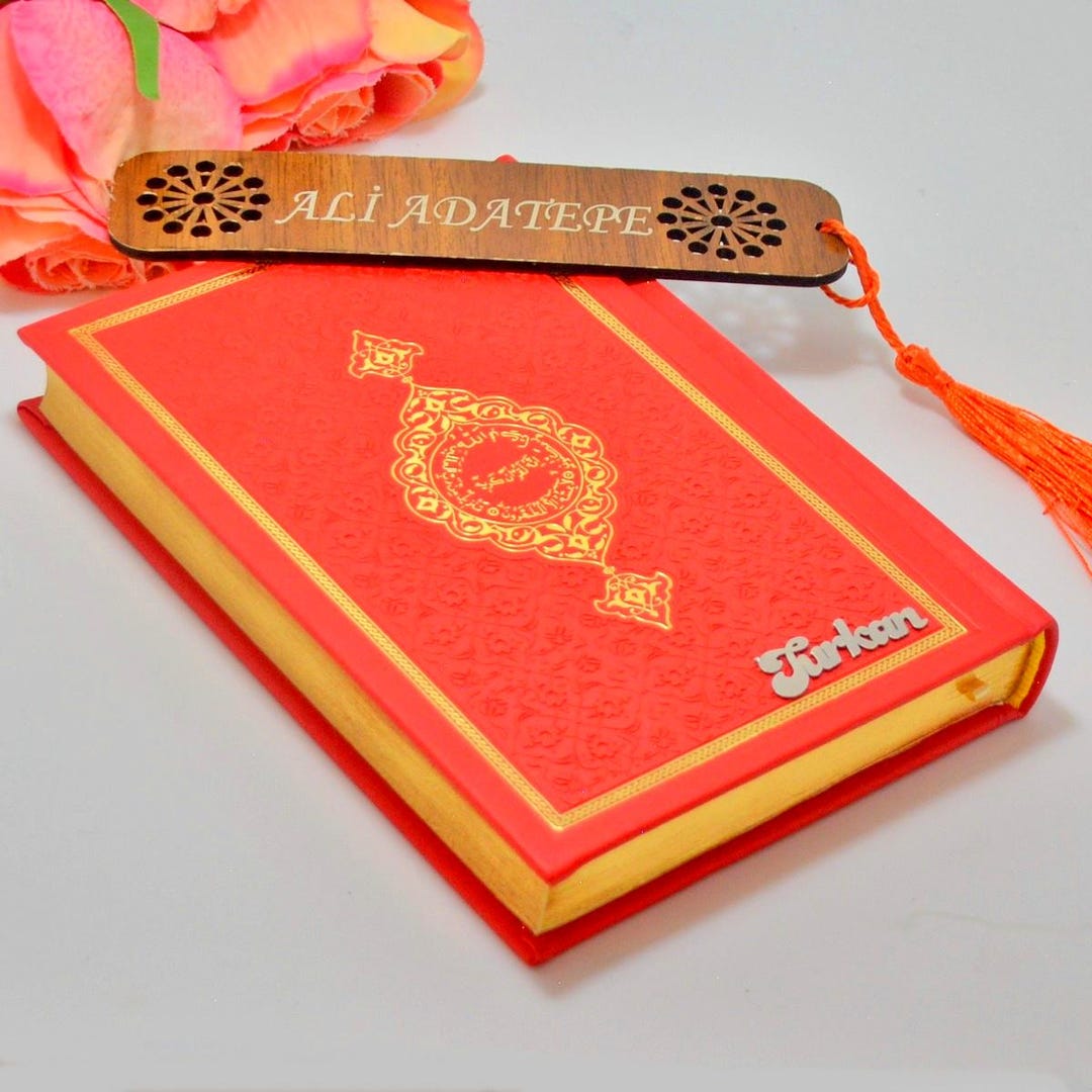 Red Custom Name Silver Quran / Muslim Pocket Size Customized Masjid ...