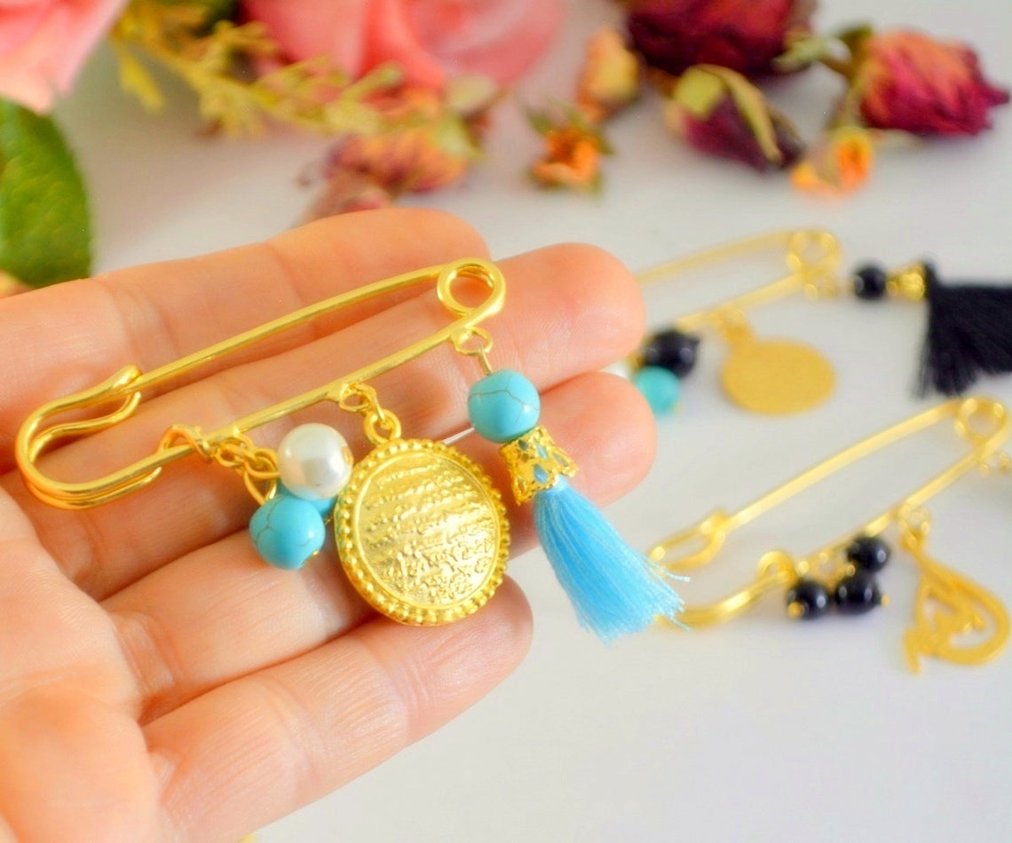 Muslim Baby Boy Pin, Arabic Infant Pin, Calligraphy Dress Needle ...