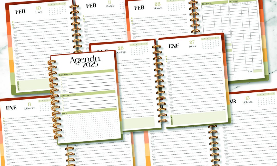 2025 Diario Agenda Sin Fecha Imprimible Printable Spanish Gratitude ...