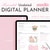 Soft Pink Undated Digital Planner Minimalist, Cute Kawaii Dated ...