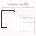 Soft Pink Undated Digital Planner Minimalist, Cute Kawaii Dated ...