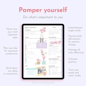 Lavender Purple 2024 Digital Planner Minimalist, Cute Kawaii Dated ...