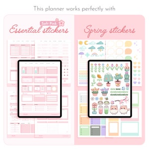 Soft Pink Undated Digital Planner Minimalist, Cute Kawaii Goodnotes ...