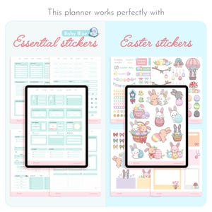 Baby Blue 2025 Digital Planner Minimalist, Cute Kawaii Dated Goodnotes ...