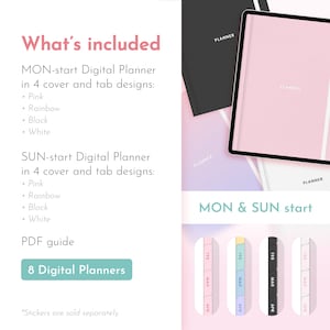 Soft Pink Undated Digital Planner Minimalist, Cute Kawaii Goodnotes ...