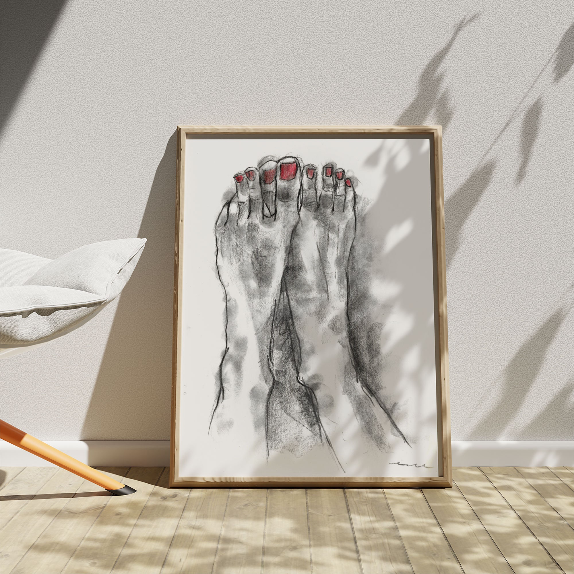 Feet Drawing Charcoal