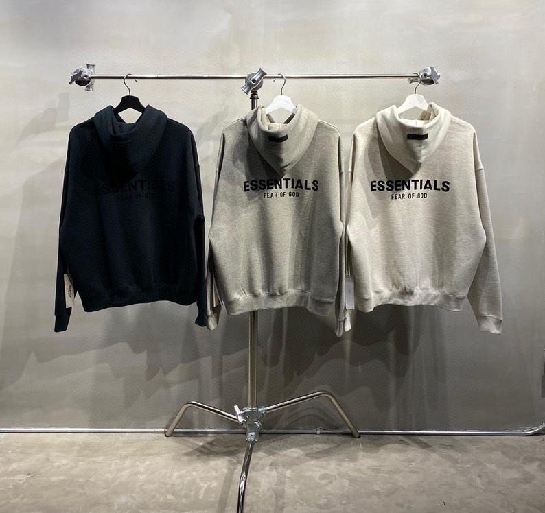 ESSENTIALS Fear of God Hoodie Light Oatmeal, Dark Oatmeal, Stretch Limo ...