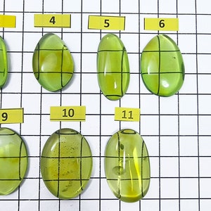 Natural Amber Green Color, Free Shape Flat Bottom Cabochons, Various ...