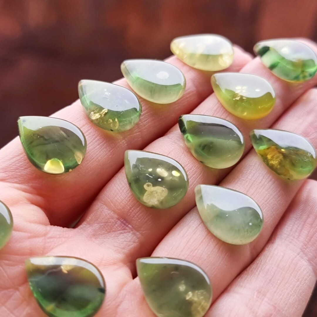 Natural Amber Green Color Bottom, Regular/ Calibrated Drop Shape ...
