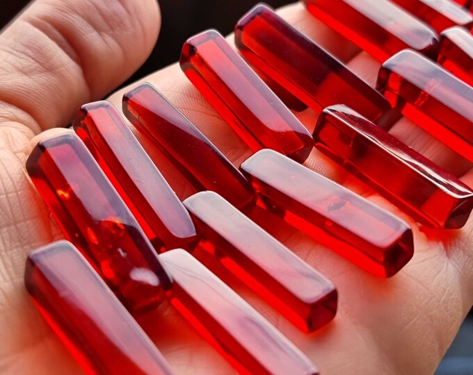 Natural Amber Red Color, Rectangular Shape Cabochons, Various Sizes. - Etsy