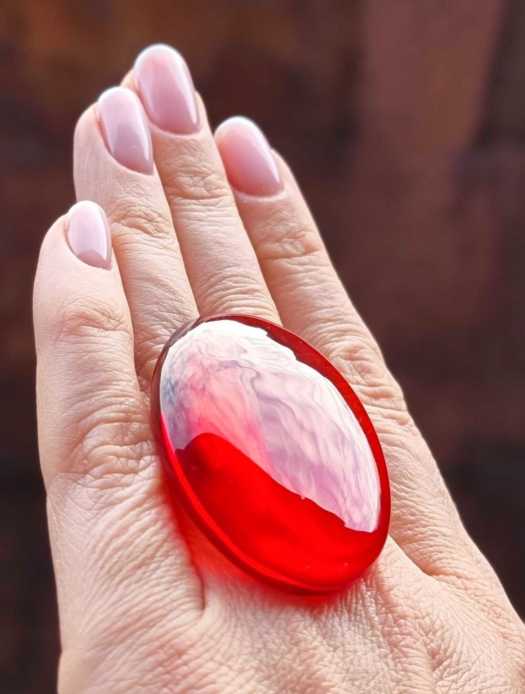 Natural Amber Red Color, Free Shape Flat Bottom Cabochons, Various ...