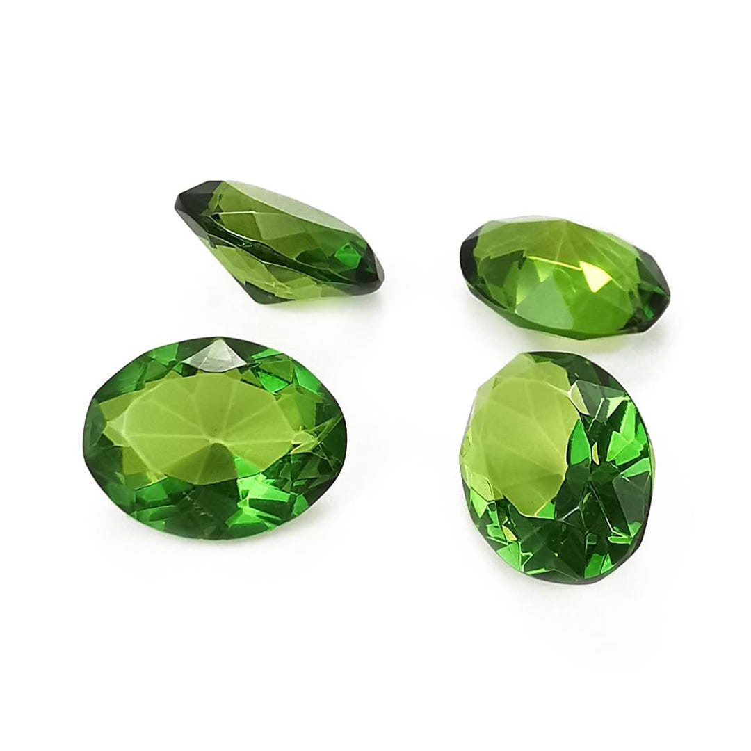 Natural Amber Green Color, Oval Faceted Cut Shape Stones, Various Sizes ...