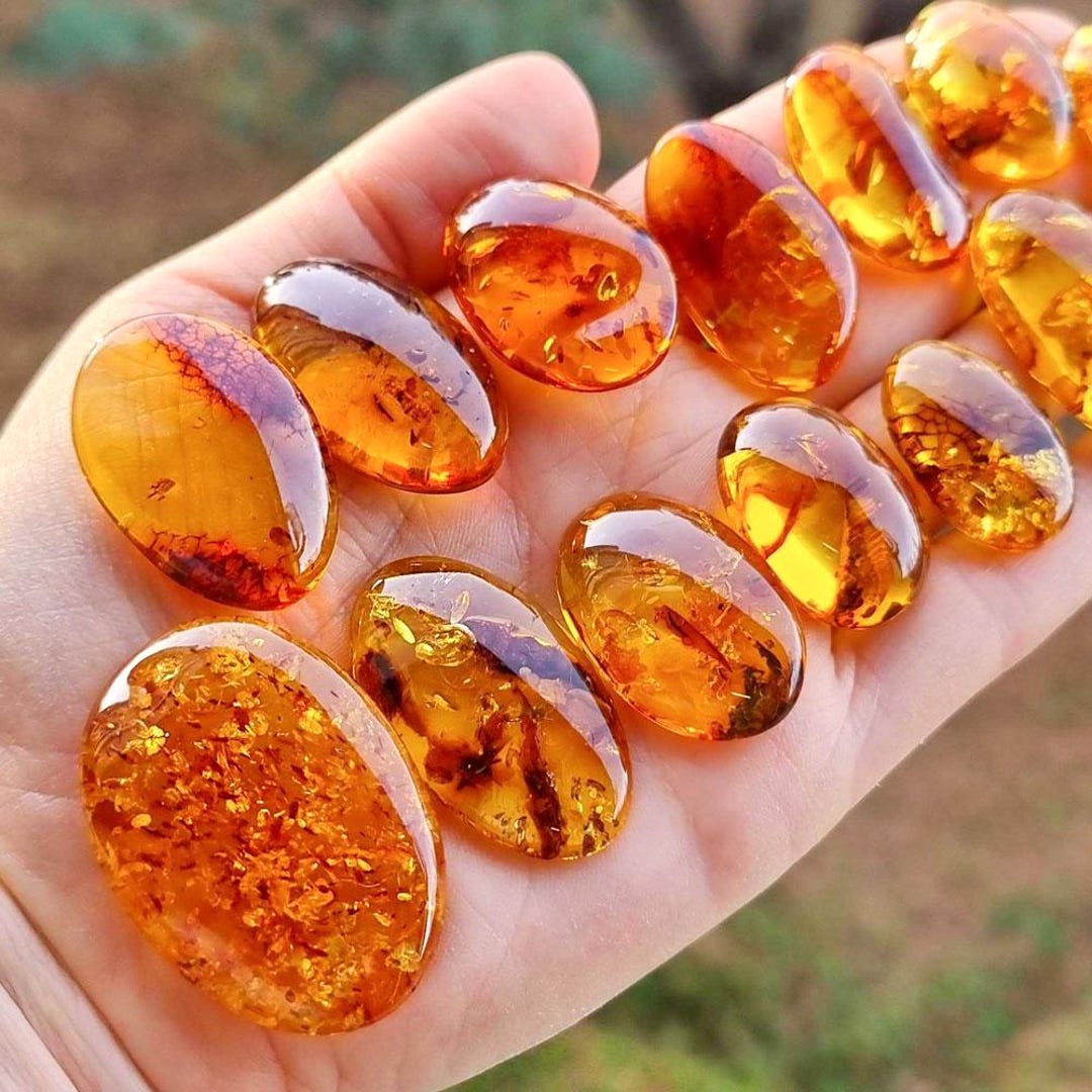 Natural Baltic Amber Light Cognac Color, Free Shape Flat Bottom ...