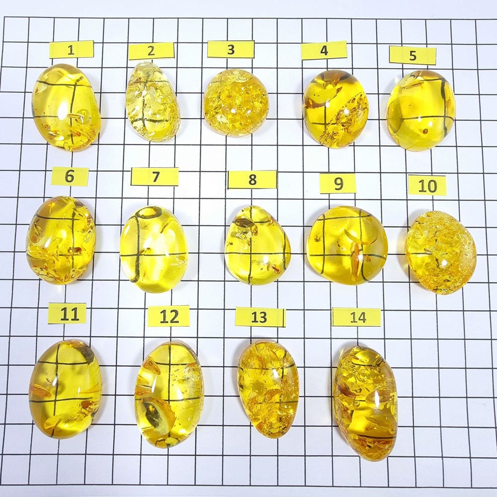 Natural Baltic Amber Yellow Color, Free Shape Flat Bottom Cabochons ...