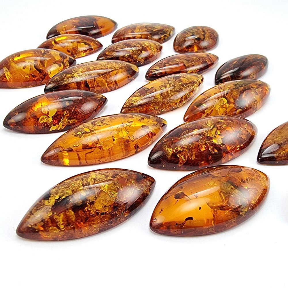 Natural Baltic Amber Cognac Color, Free Marquise Shape Flat Bottom ...