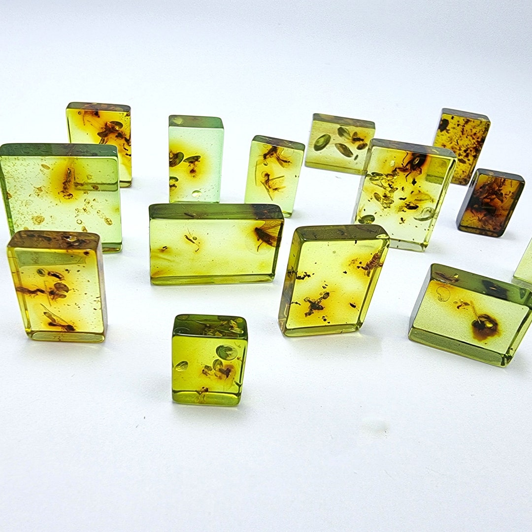 Natural Amber Green Color, Rectangular Shape Cabochons, Various Sizes ...