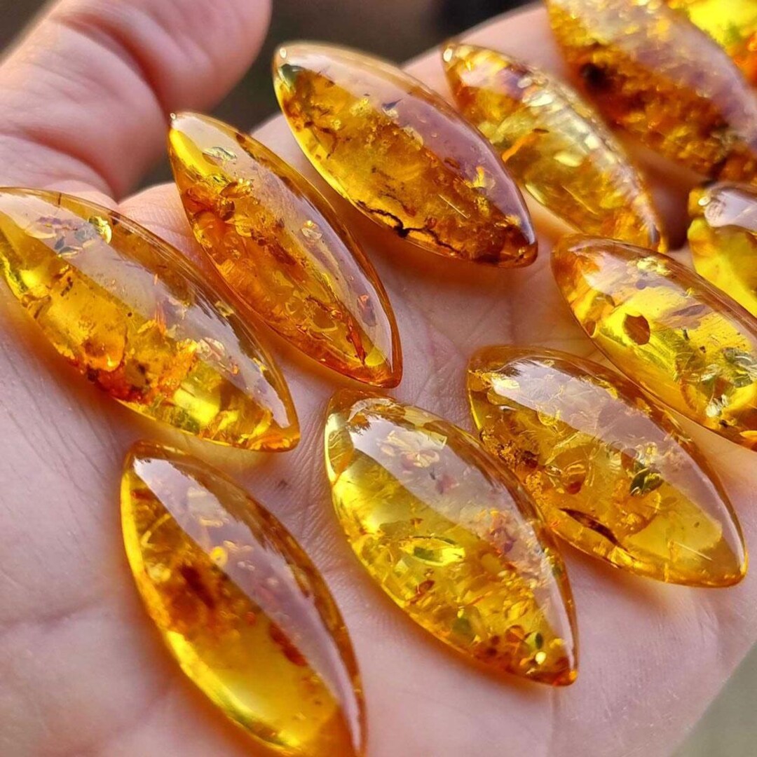 Natural Amber Light Cognac Color, Free Marquise Shape Flat Bottom ...