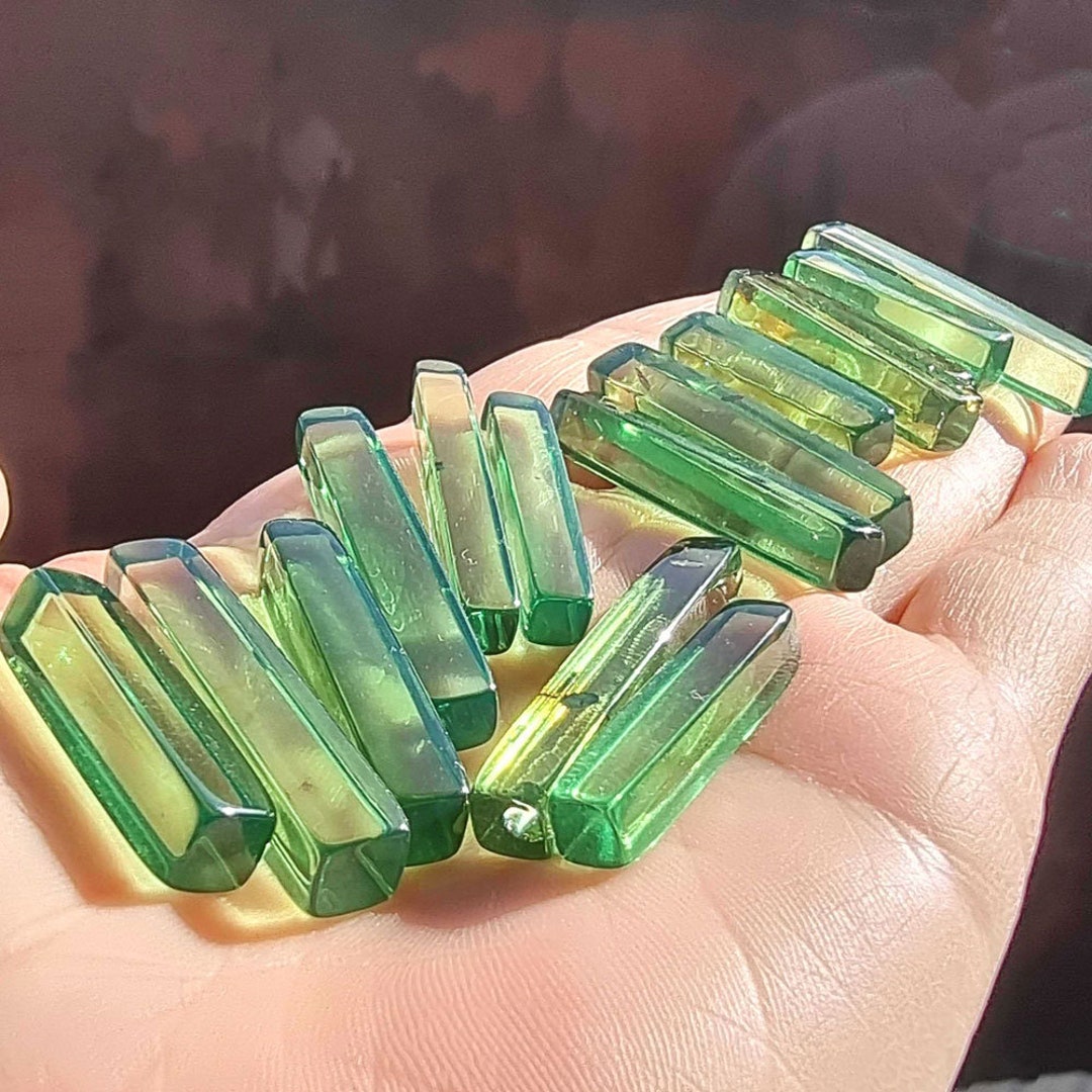 Natural Amber Green Color, Rectangular Shape Cabochons, Various Sizes ...